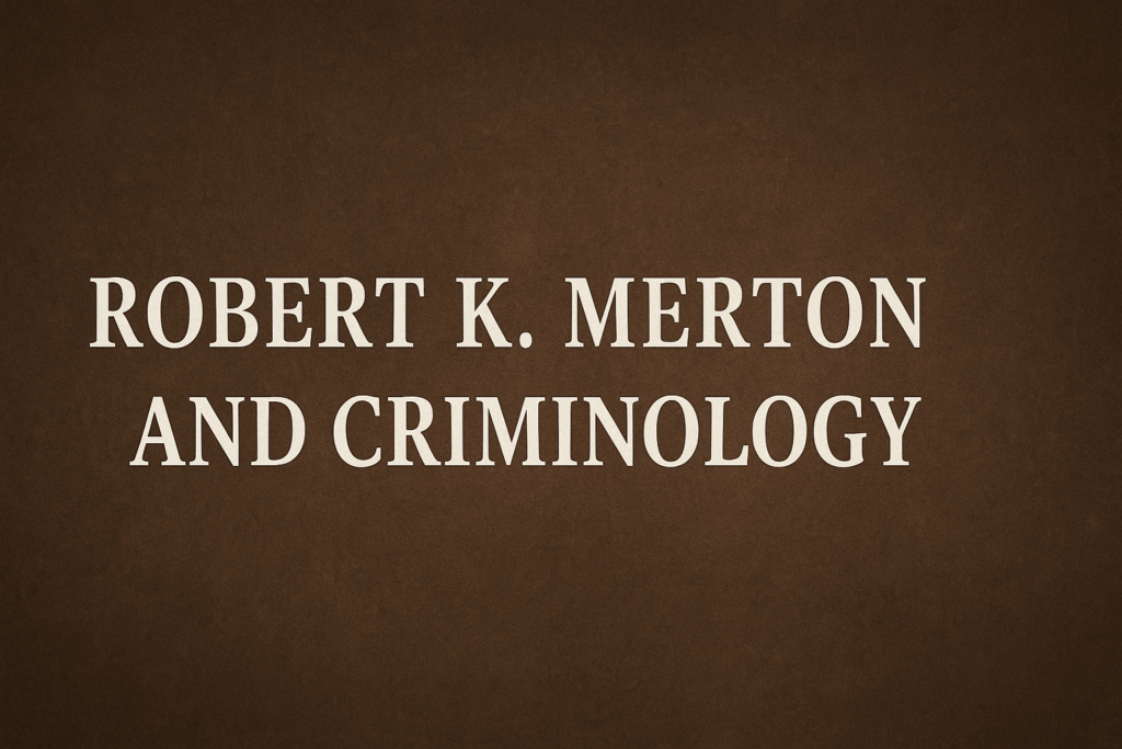 Robert K. Merton and Criminology: Contributions, Theories, and Impact ...